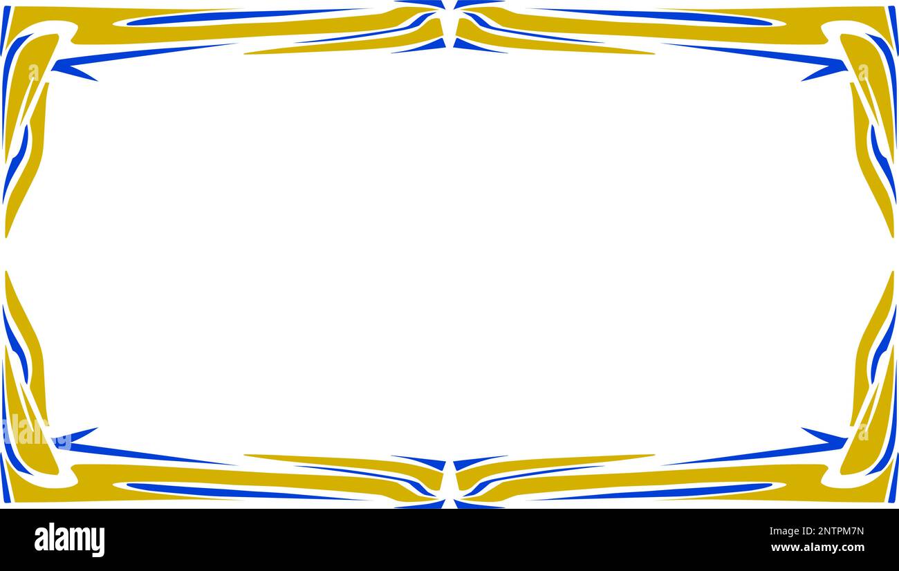 Abstract illustration background with blue and yellow border. Perfect ...