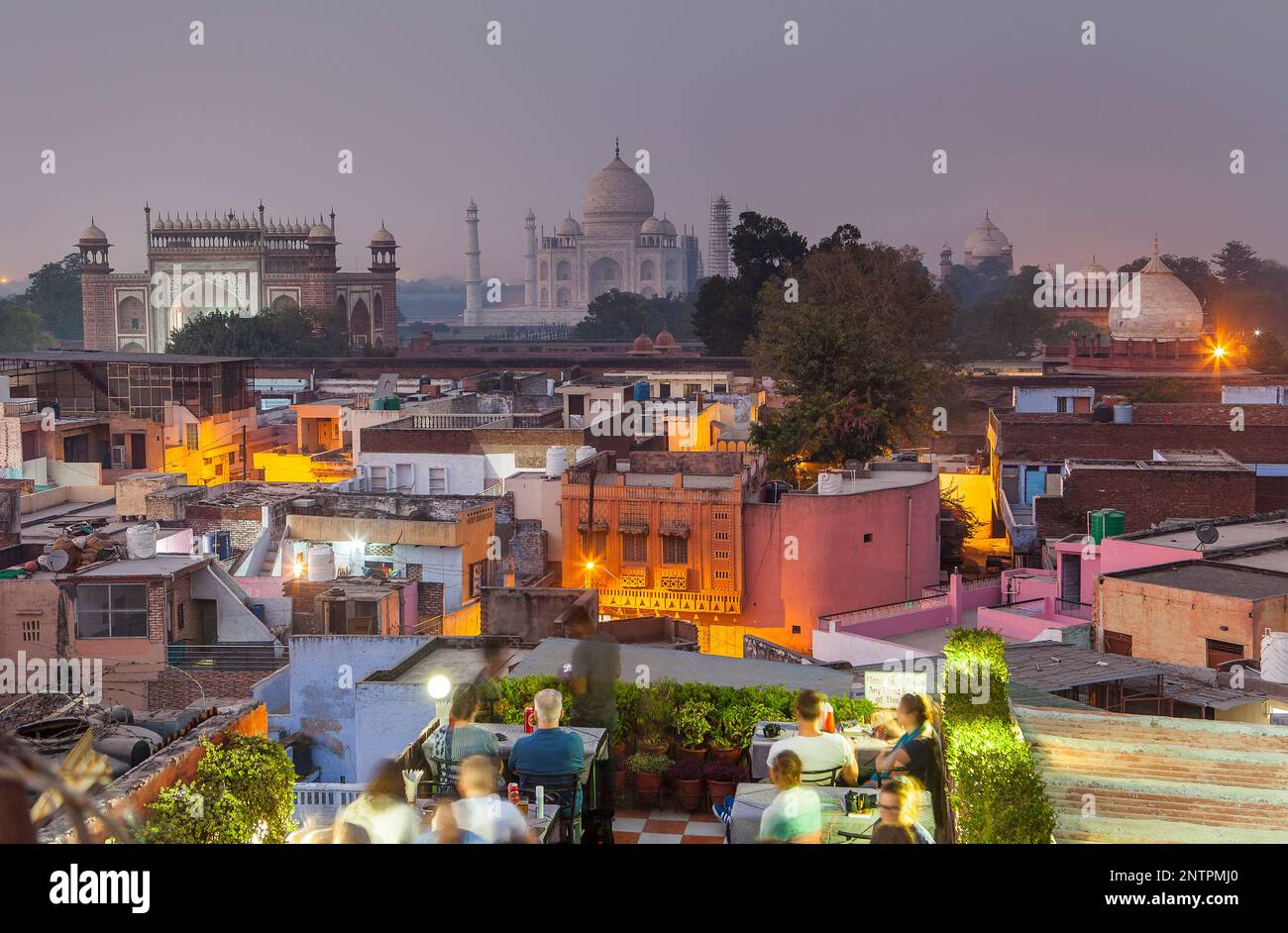 Taj Mahal and roofs of the city, Agra, India Stock Photo - Alamy