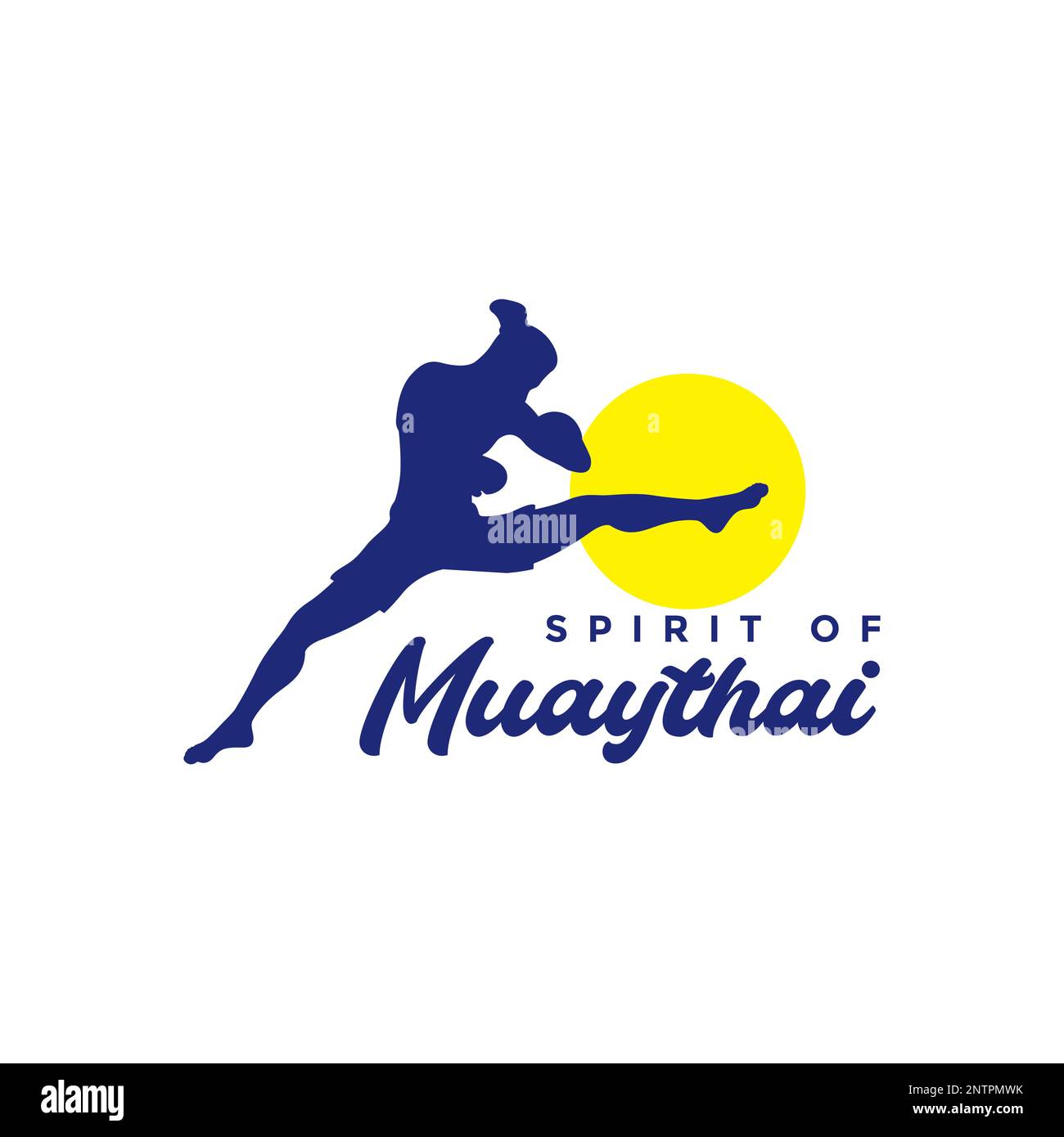 cool you man fighter kick muaythai sport isolated logo design vector ...