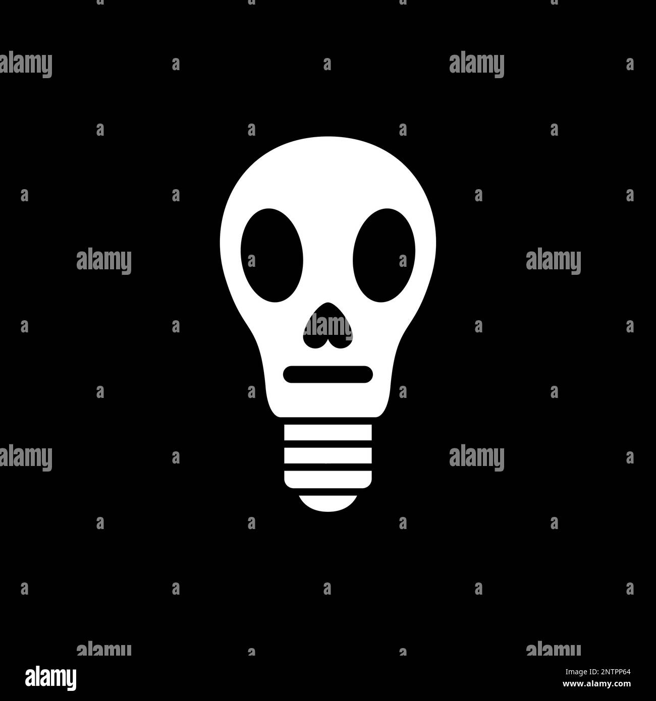 scare ideas bulb lamp lighting skull cranium logo design icon vector ...