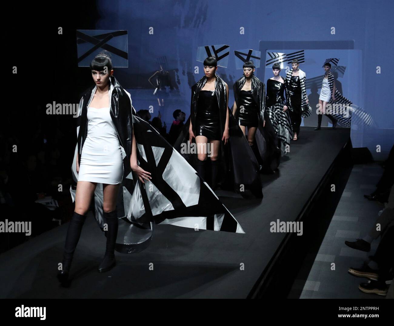 Models perform Fukushima Pride designed by Junko Koshino at Omotesanndo ...