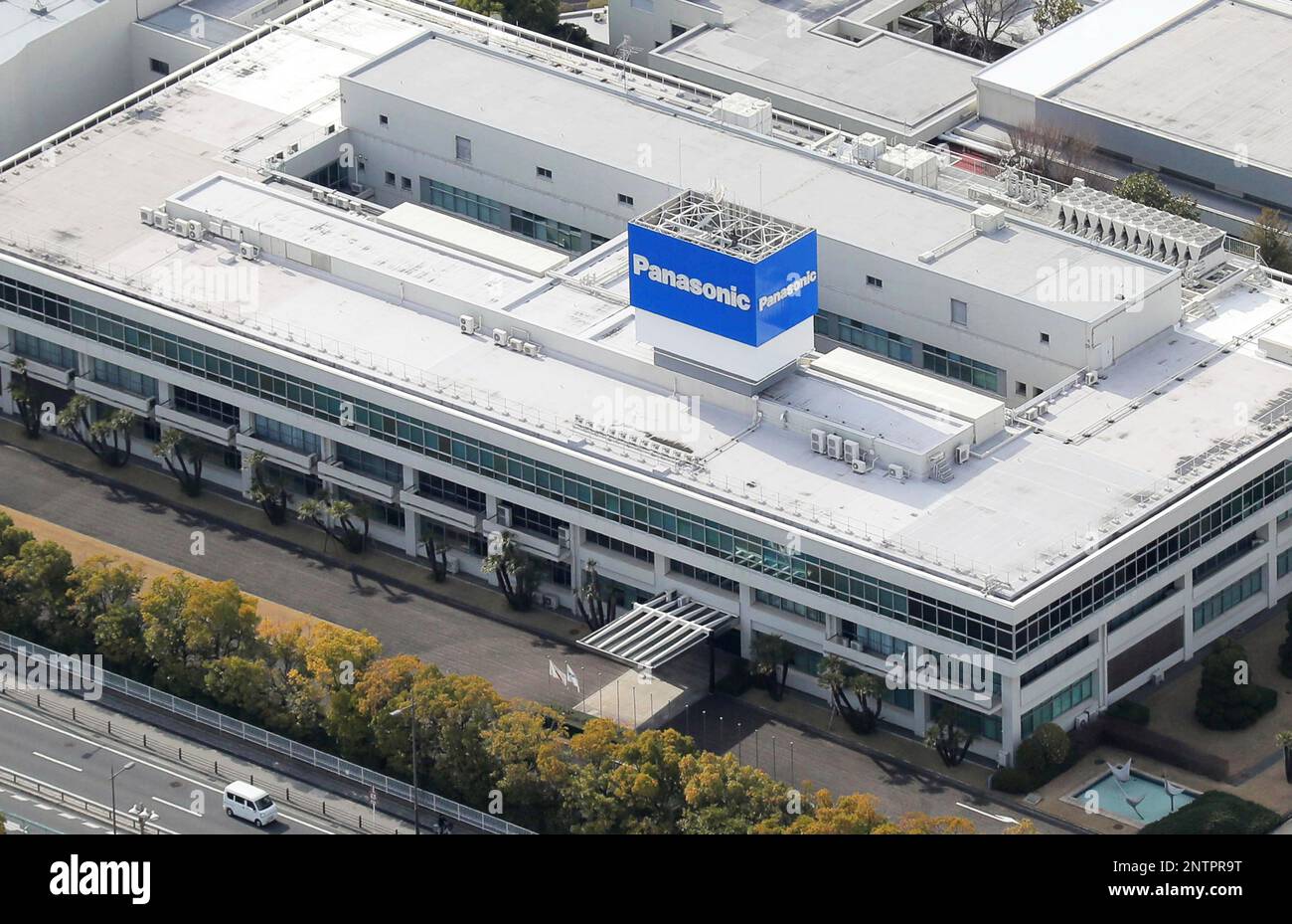 An aerial photo shows Panasonic Corporation's Headquarter in Kadoma ...
