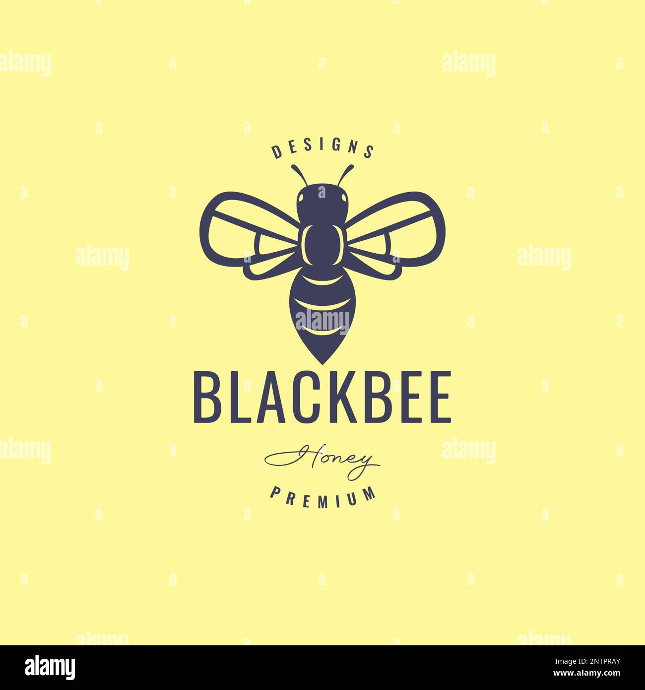 flying insect bumblebee black hipster vintage colored logo design ...