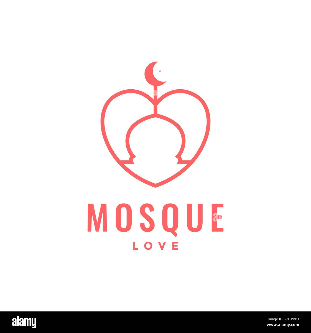 dome mosque pray muslim place love minimal logo design icon vector ...
