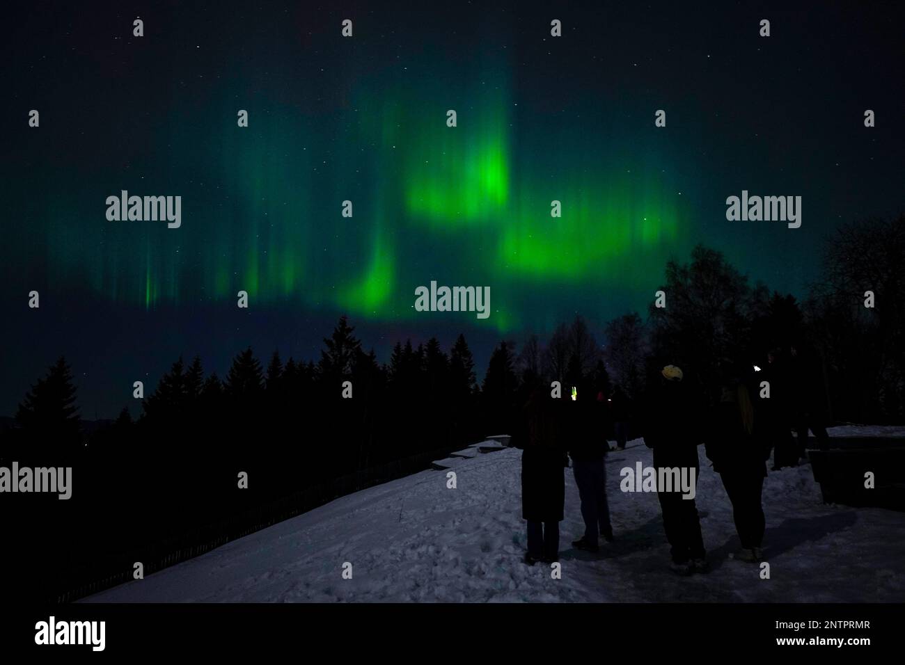 Oslo 20230227.Northern lights over Eastern Norway seen from ...