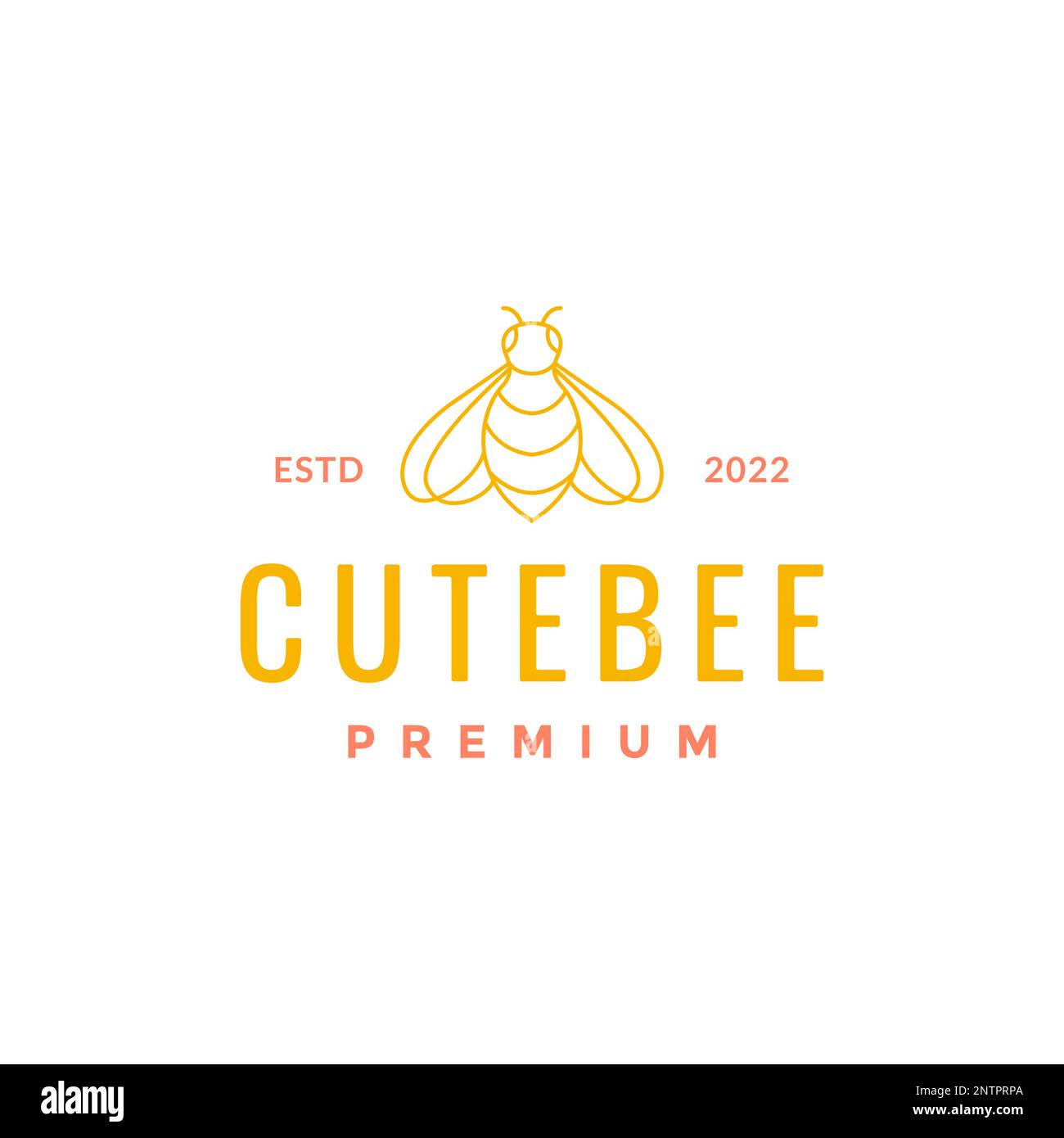animal insect bumble bees honey fat queen line hipster logo design ...