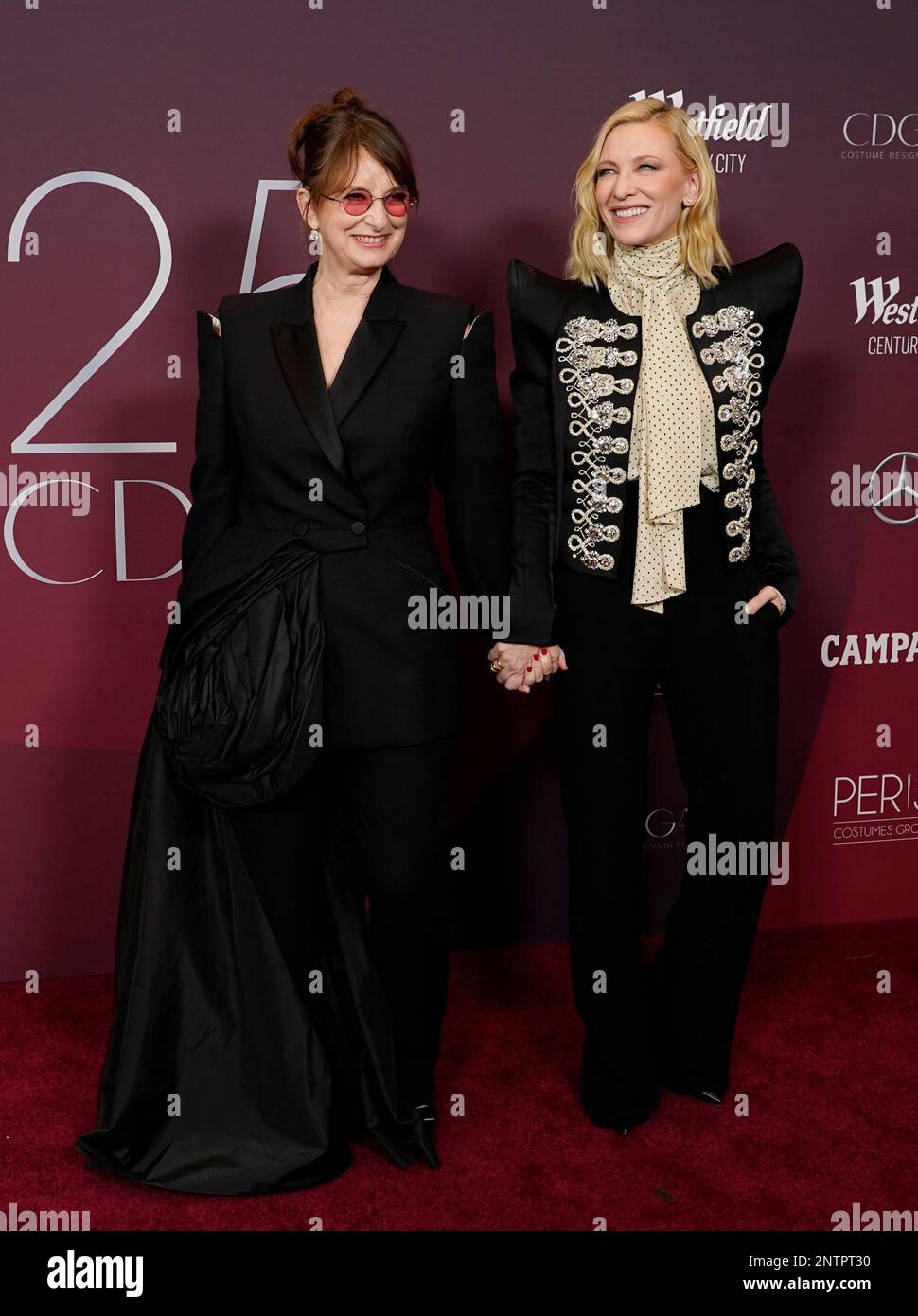 Bina Daigeler, left, costume designer for the film "Tar," poses with ...