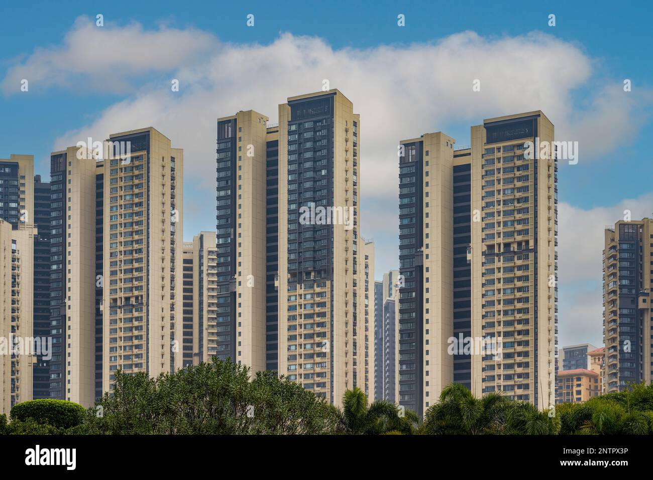 Close-up of modern high-rise residential buildings in the city Stock ...
