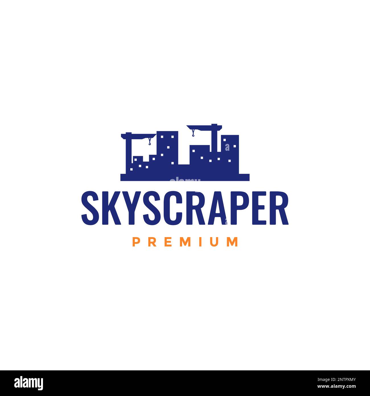 skyscraper apartment building construction crane weight equipment logo ...