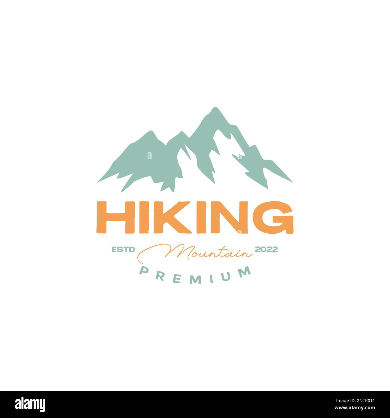 hiking mountain peak high hill outdoor stones vintage retro logo design ...