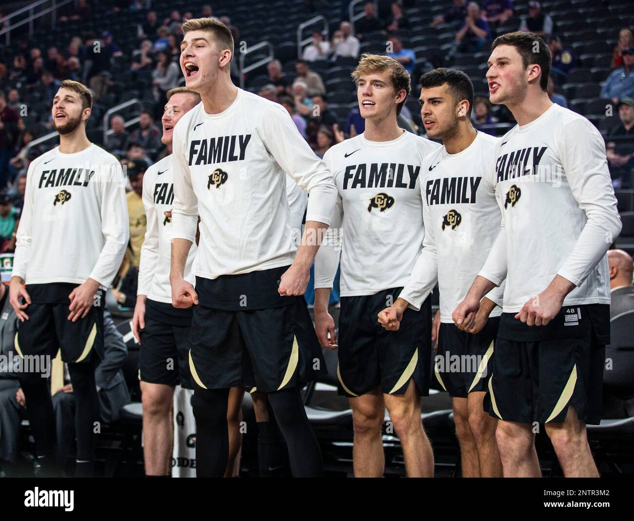 Mar 15, 2019 Las Vegas, NV, U.S.A. Colorado basketball team cheer on ...