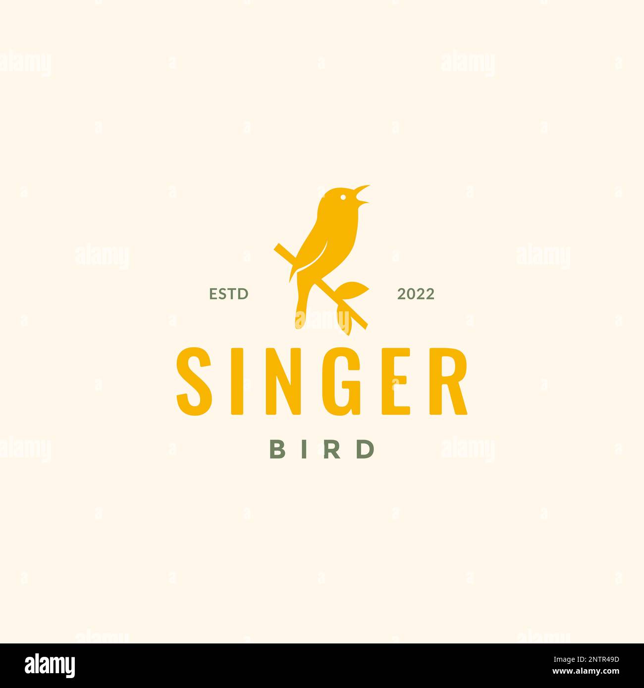 typical white eyes bird little singer perched branch colored hipster ...