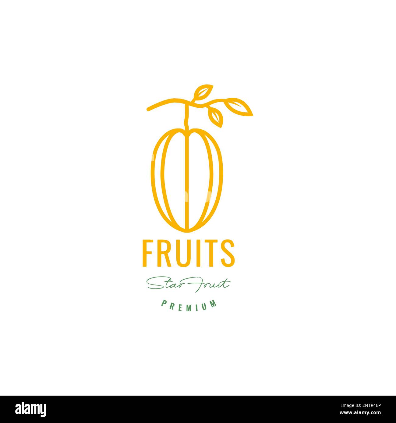 yellow star fruit fresh sweet line minimal logo design icon vector ...