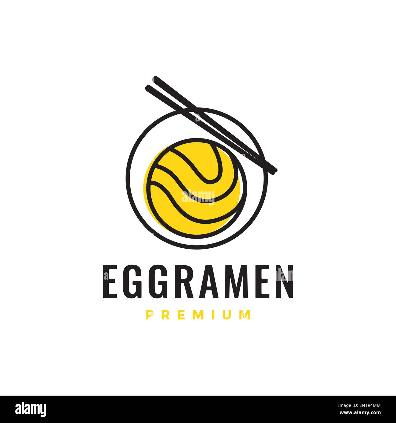 food taste delicious ramen noodle egg circle minimalist logo design ...