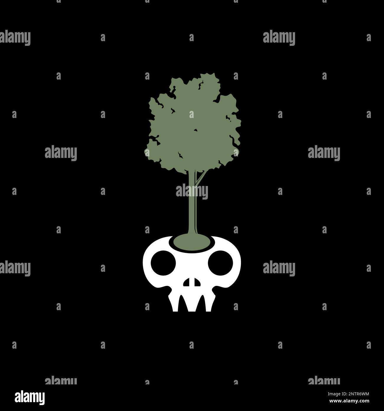 skull vase pots plant trees logo design vector Stock Vector Image & Art ...