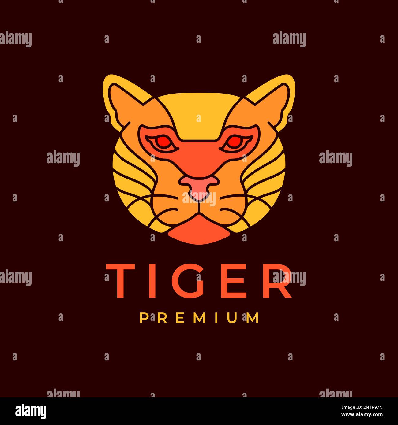 beast animal tiger face head colorful modern simple logo design vector ...