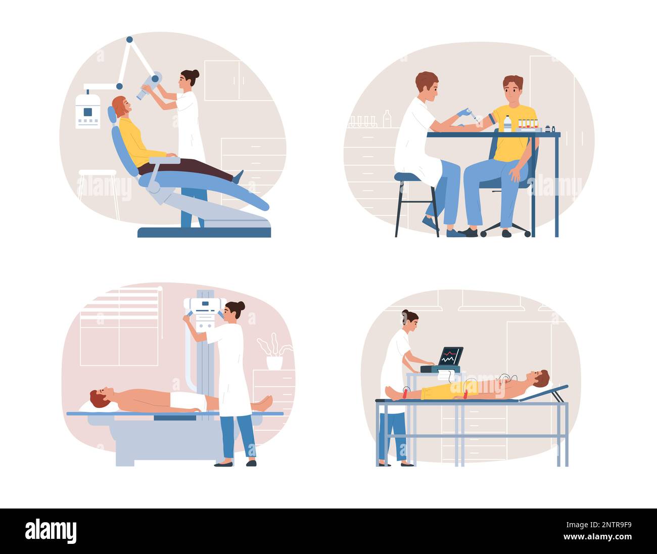 Four medical diagnosis equipment flat composition set medical ...