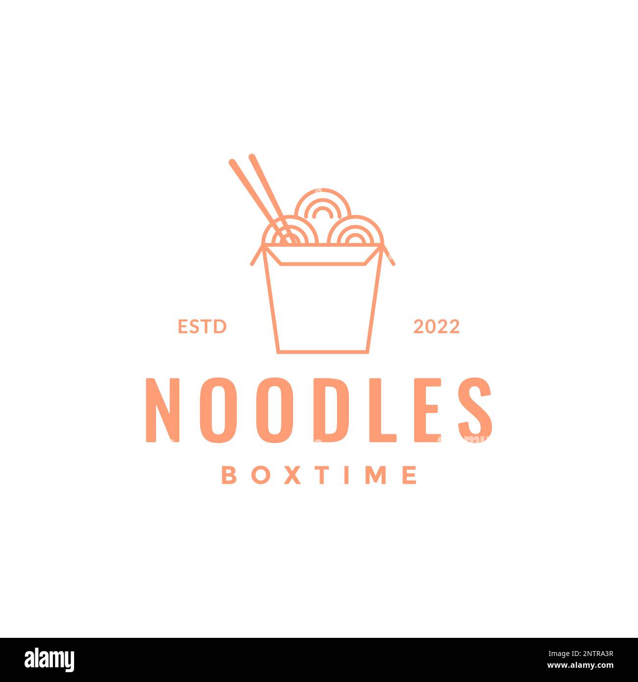 food noodle box paper food street taste spicy modern simple logo design ...