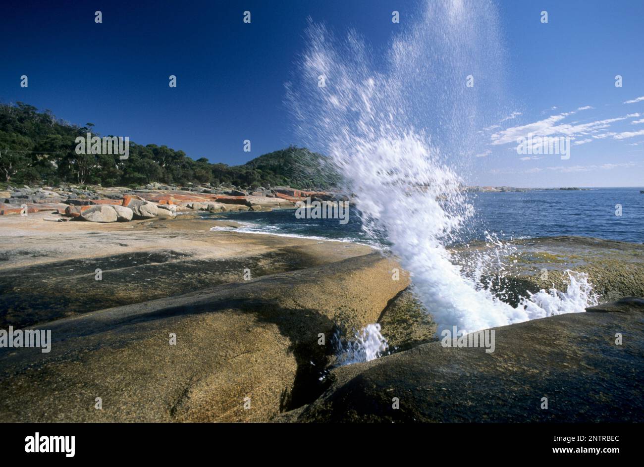 Australia, Tasmania, Bicheno, the blow hole along the centenary ...