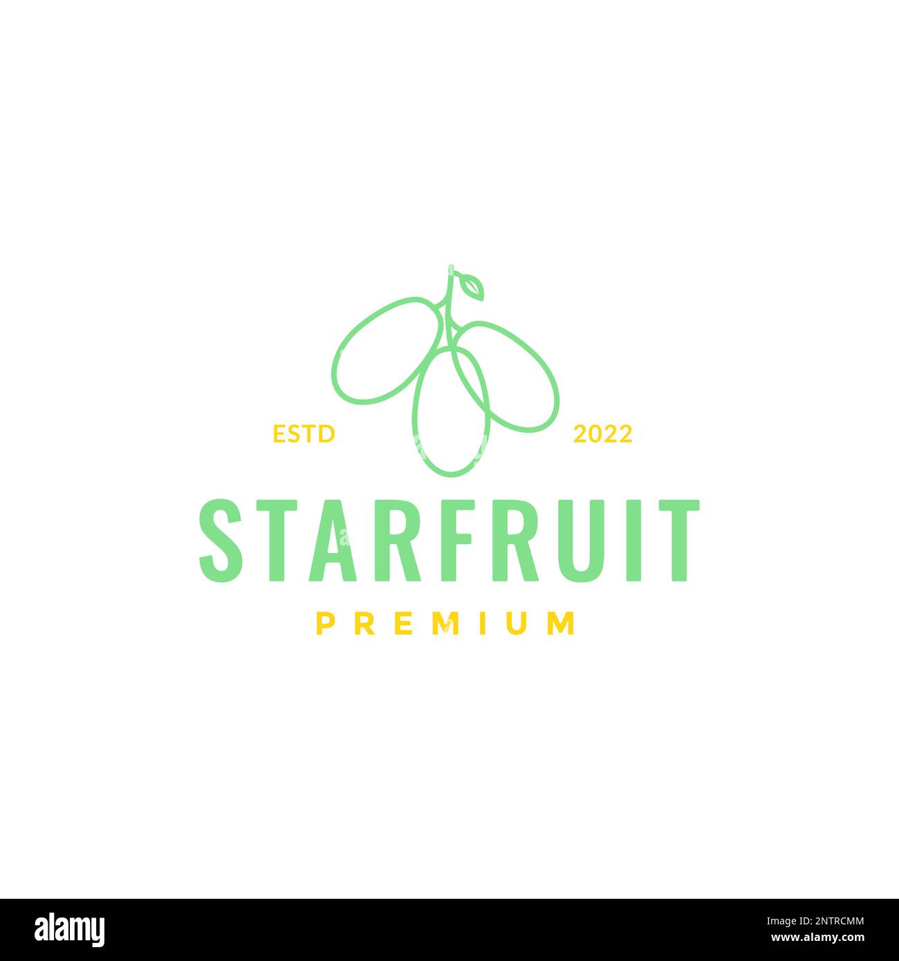 little star fruit green acid taste lines art minimalist logo design ...