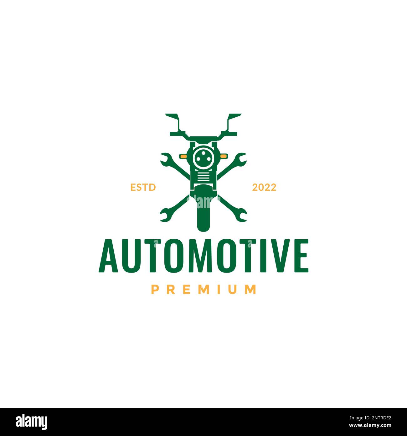 automotive motorcycle with cross wrench tools colorful logo design ...