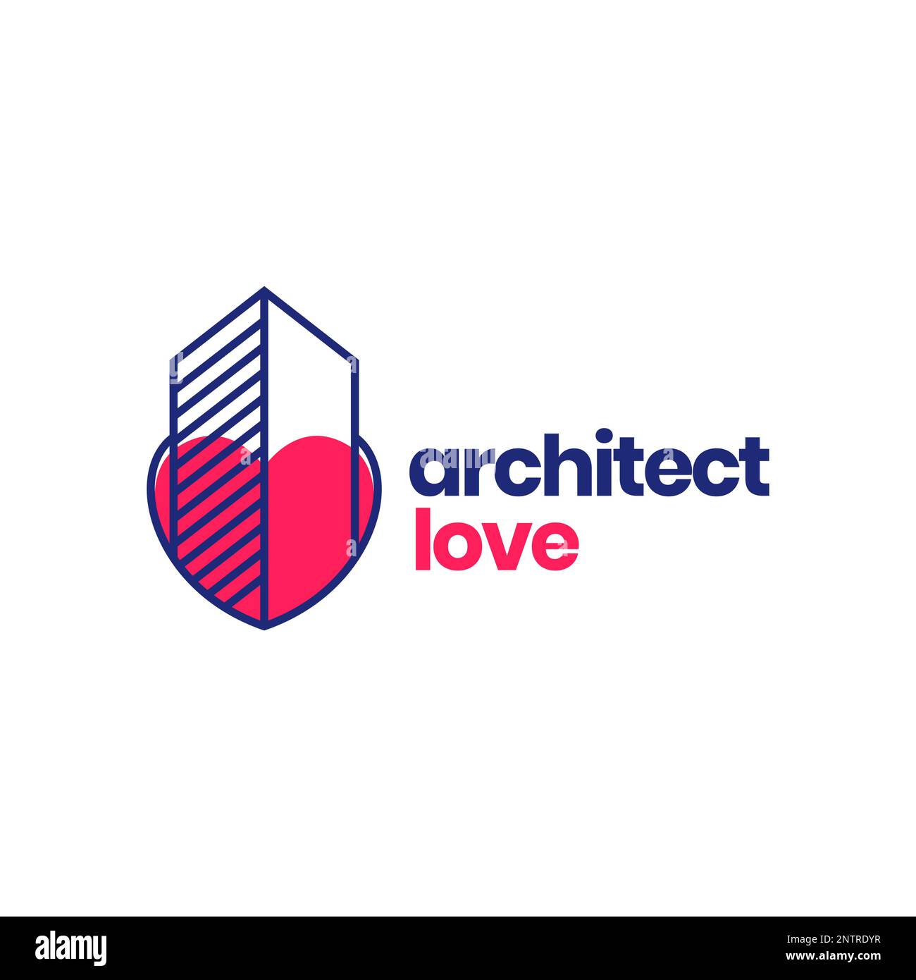 building structure architect love abstract minimalist logo design icon ...