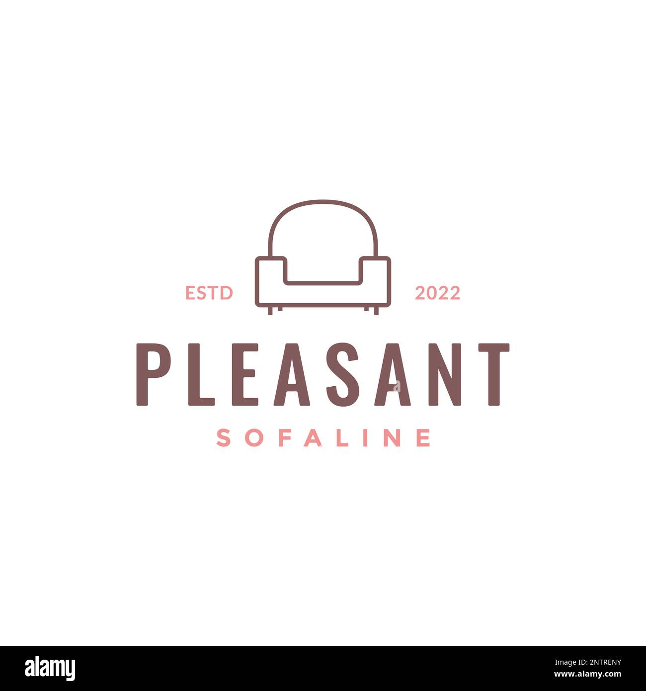 cozy pleasant sofa interior soft line minimalist modern logo design ...