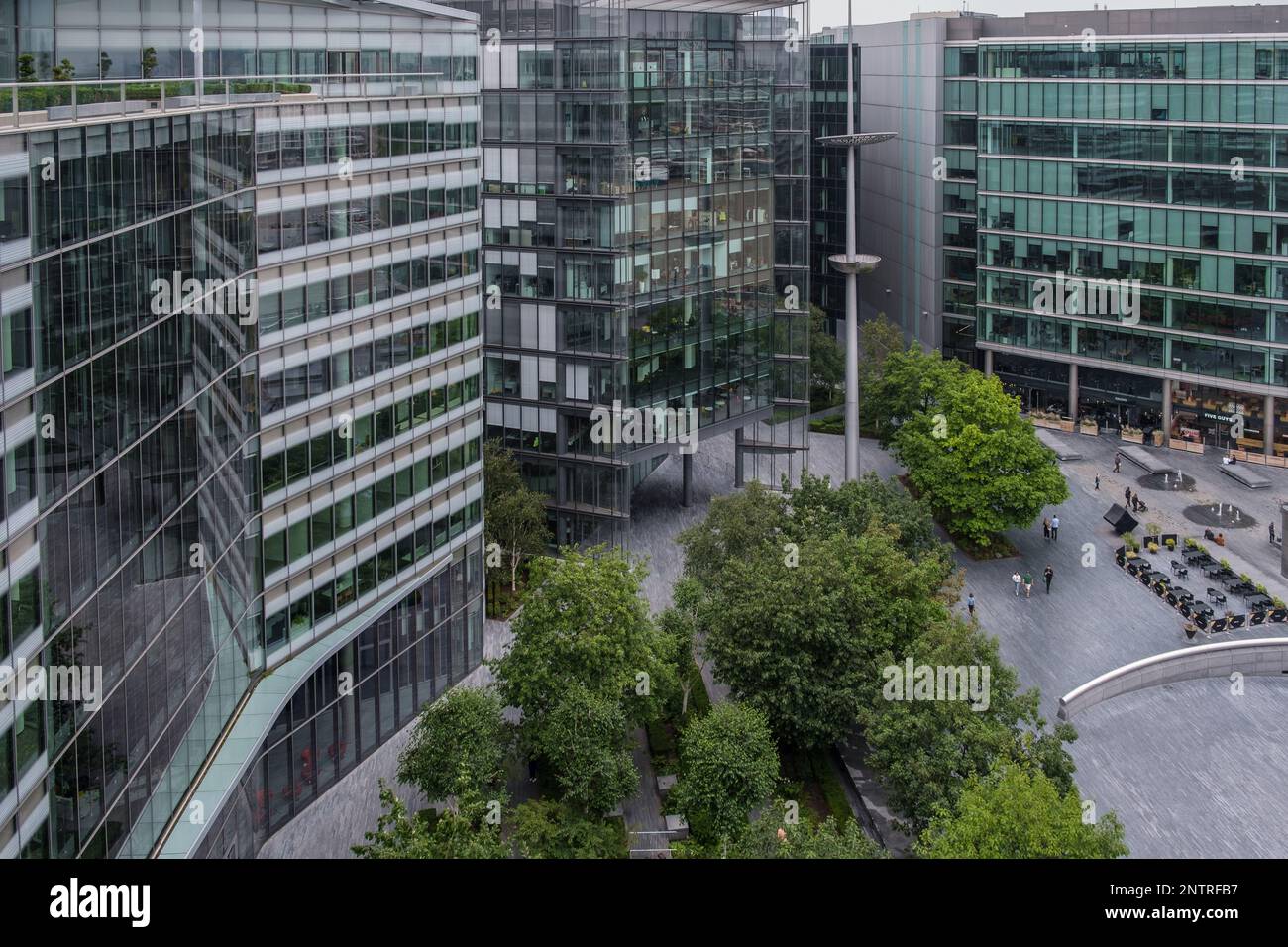 Aerial view of 1 More London Place mixed-use development on the ...