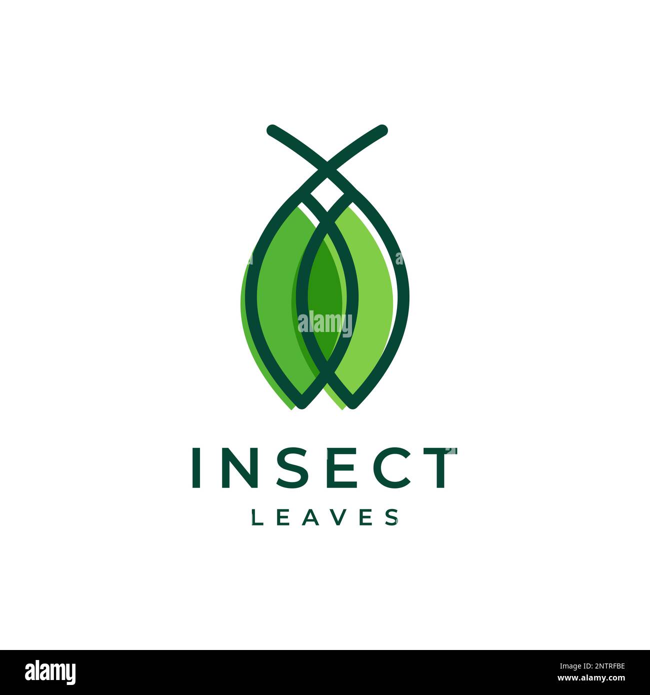 leaf insect green animal abstract colorful minimalist logo design ...