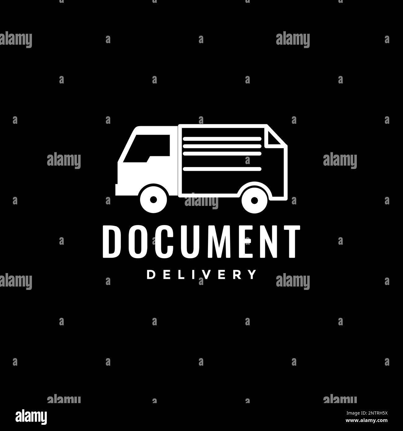 delivery towing car send transport document modern shape logo design ...