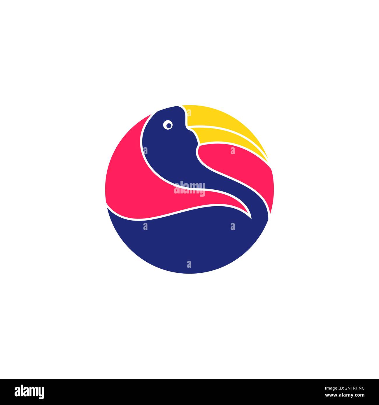 bird geometric circle hornbill modern colorful abstract logo design ...