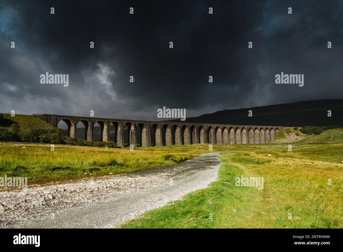 Ribblehead Viaduct in the Yorkshire Dales. Beautiful symmetry as the ...