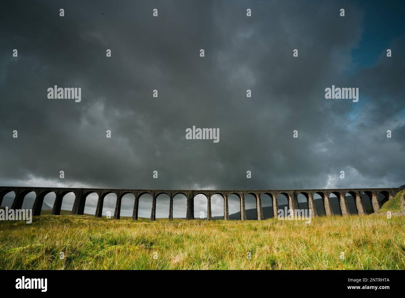 Ribblehead Viaduct in the Yorkshire Dales. Beautiful symmetry as the ...