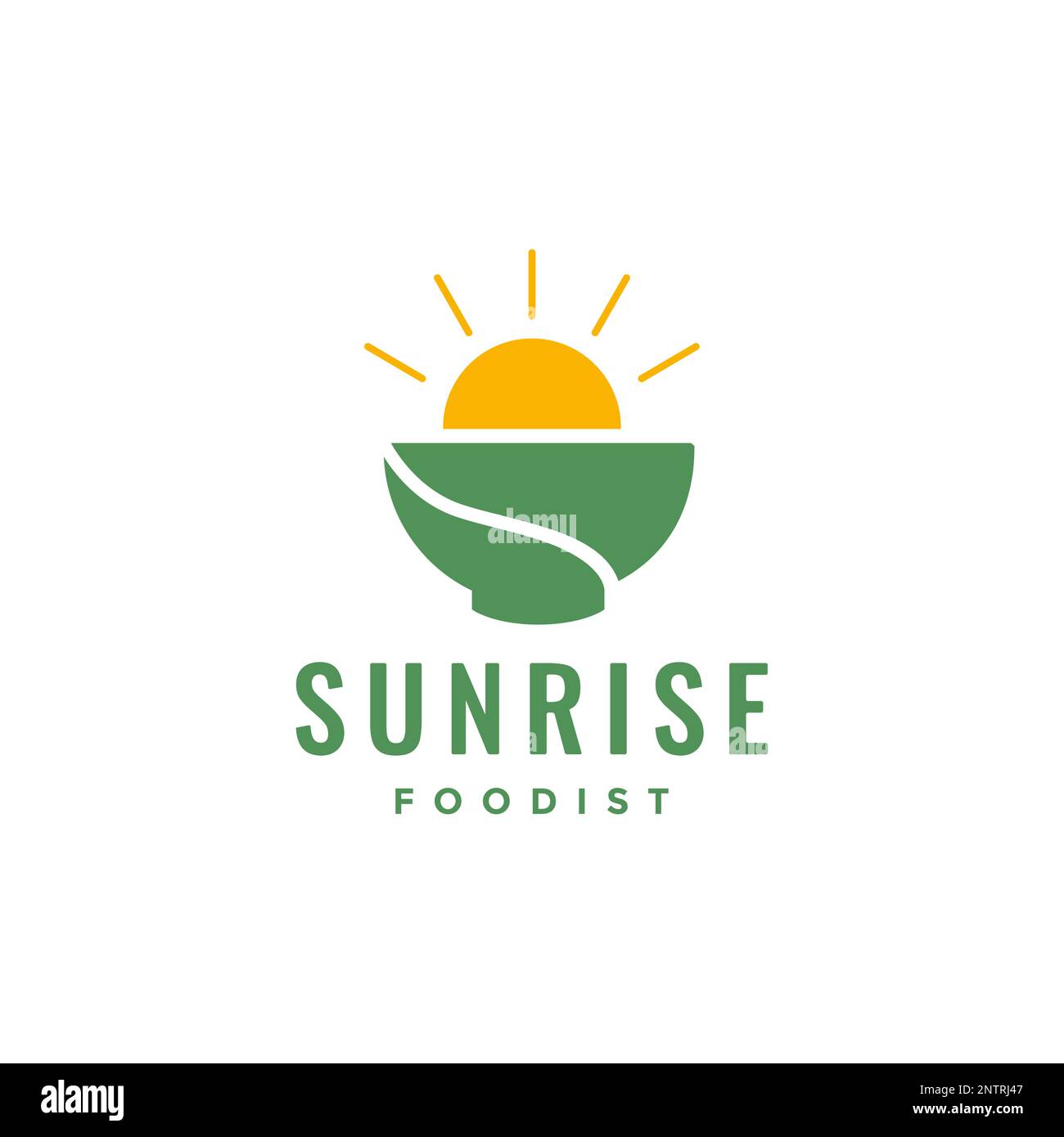 sunrise food breakfast bowl noodle rice soup minimalist logo design ...