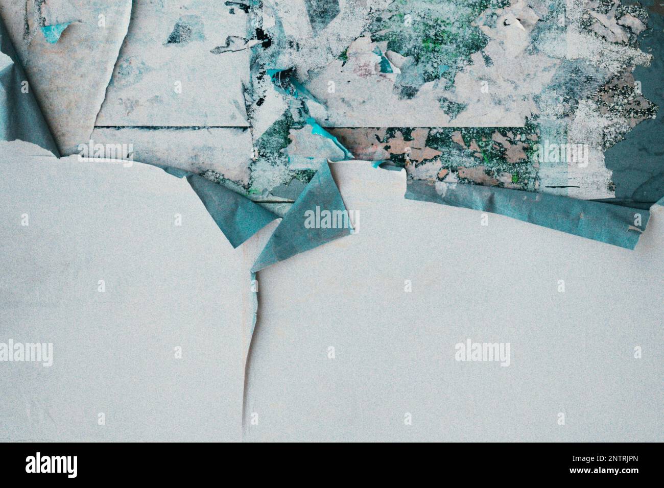 Old grunge torn collage urban street posters creased crumpled paper ...