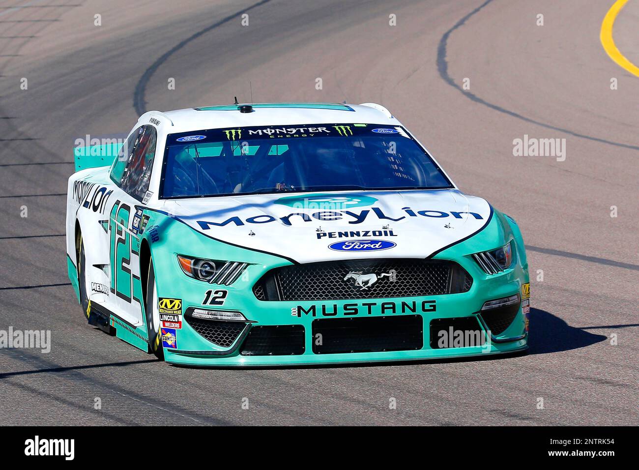 #12: Ryan Blaney, Team Penske, Ford Mustang MoneyLion during practice ...