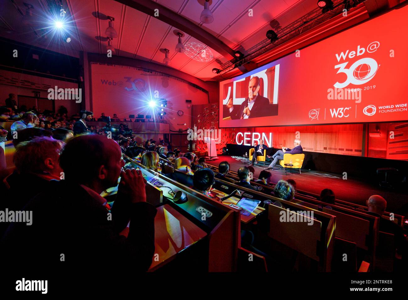 English computer scientist Tim Berners-Lee, left on the podium, best ...