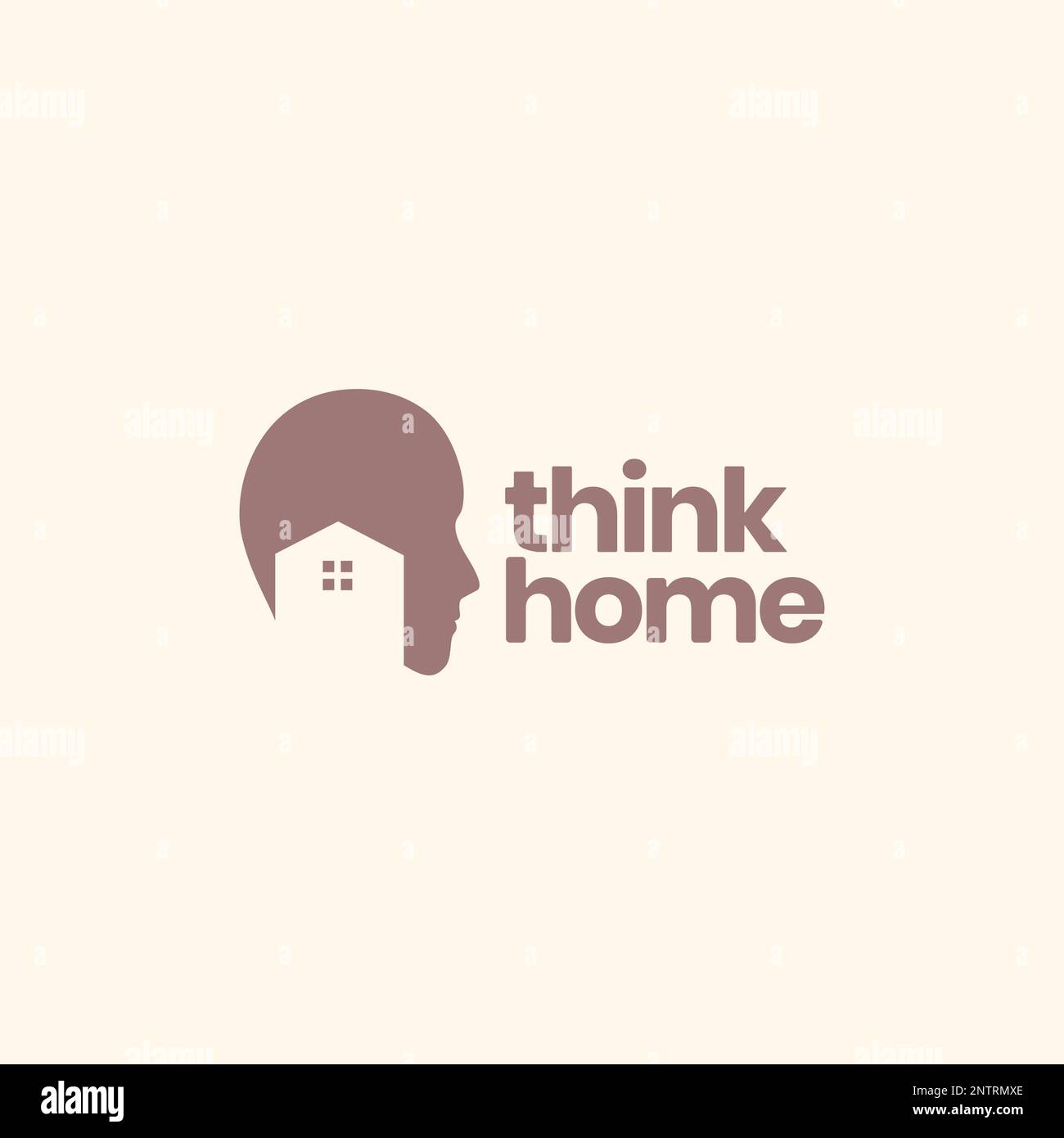 head man think home house mind ideas logo design icon vector ...
