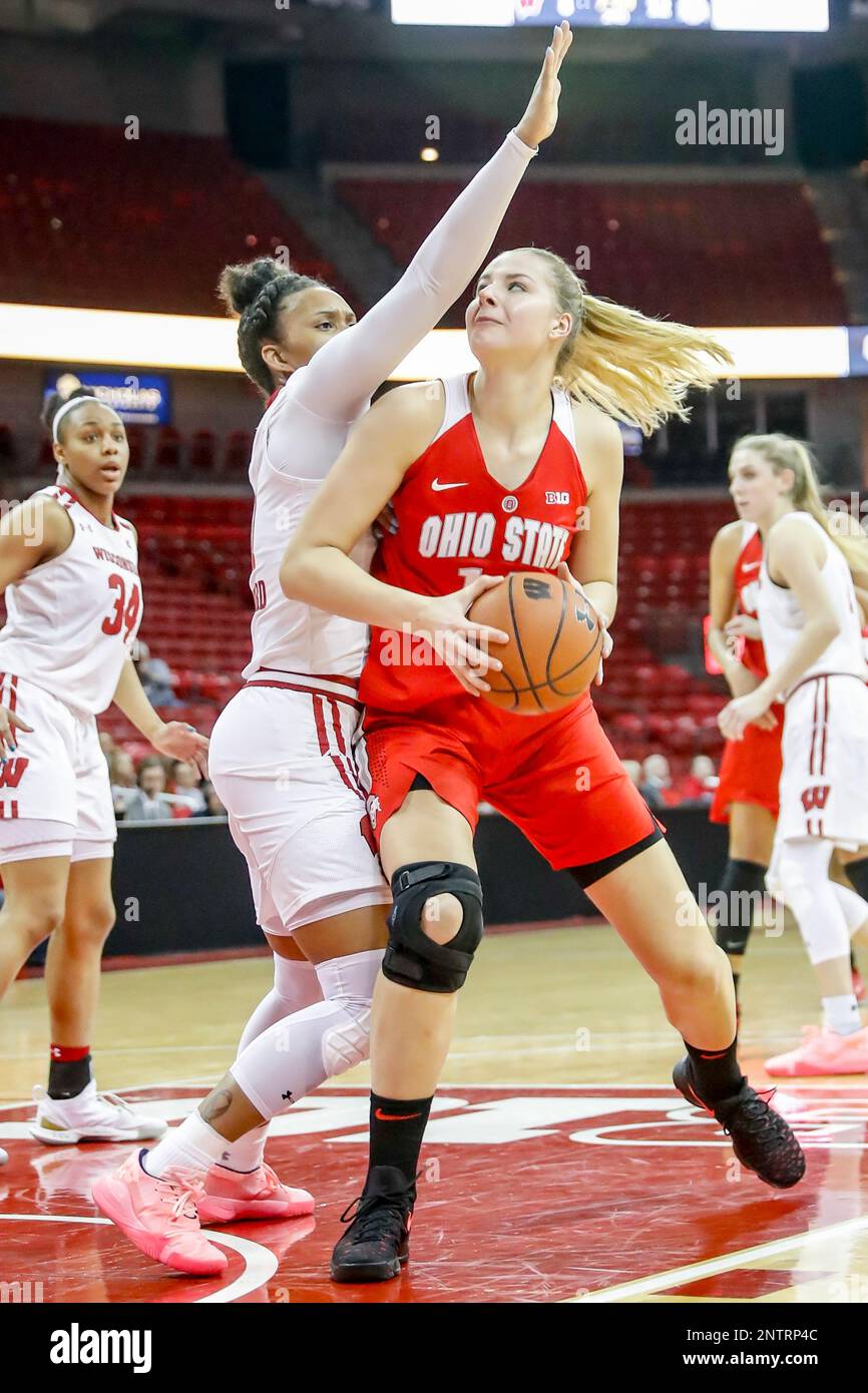 MADISON, WI - FEBRUARY 28: Ohio State University forward Dorka Juhasz ...