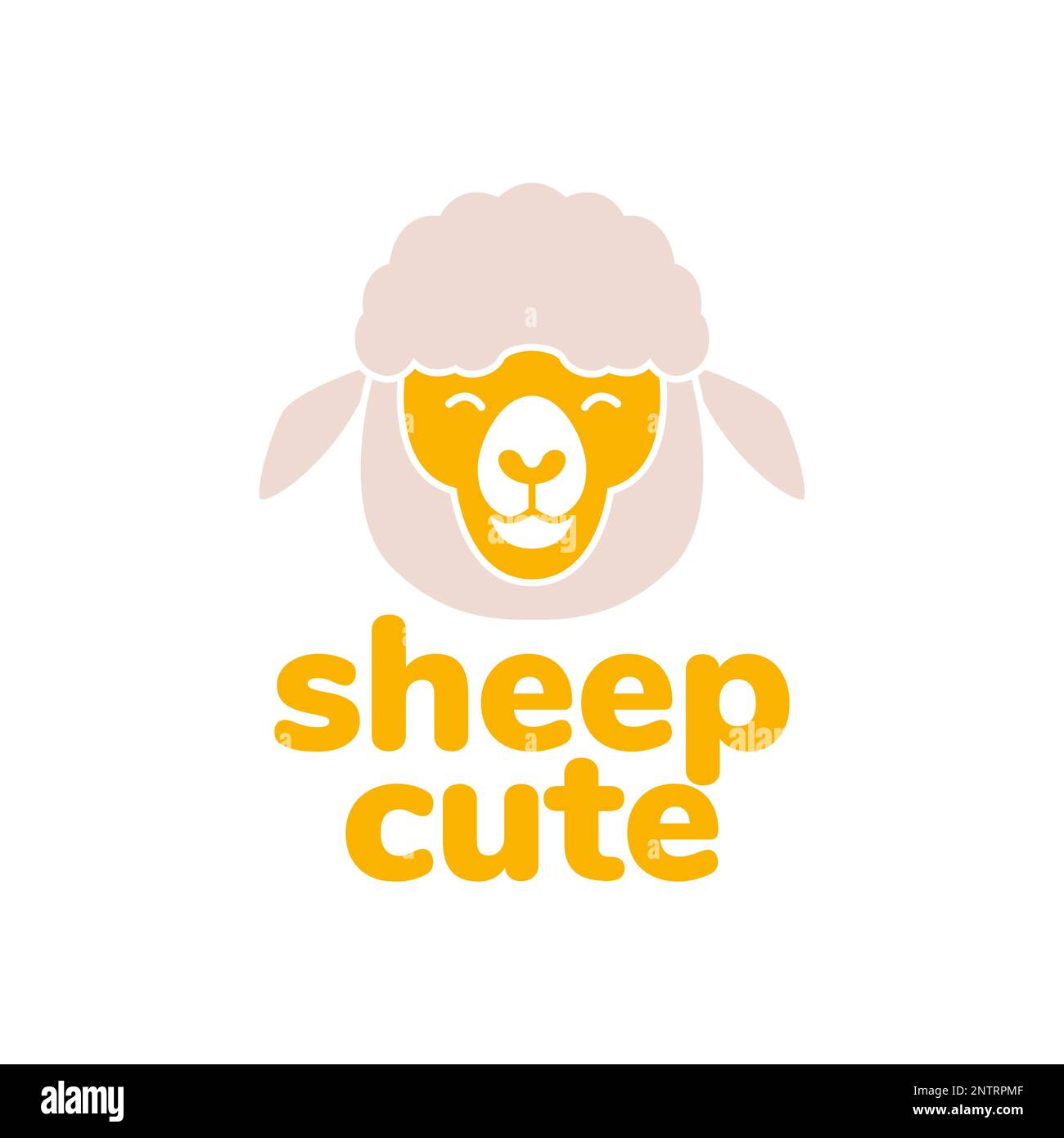 animal cattle livestock sheep head meat mascot cute flat modern logo ...