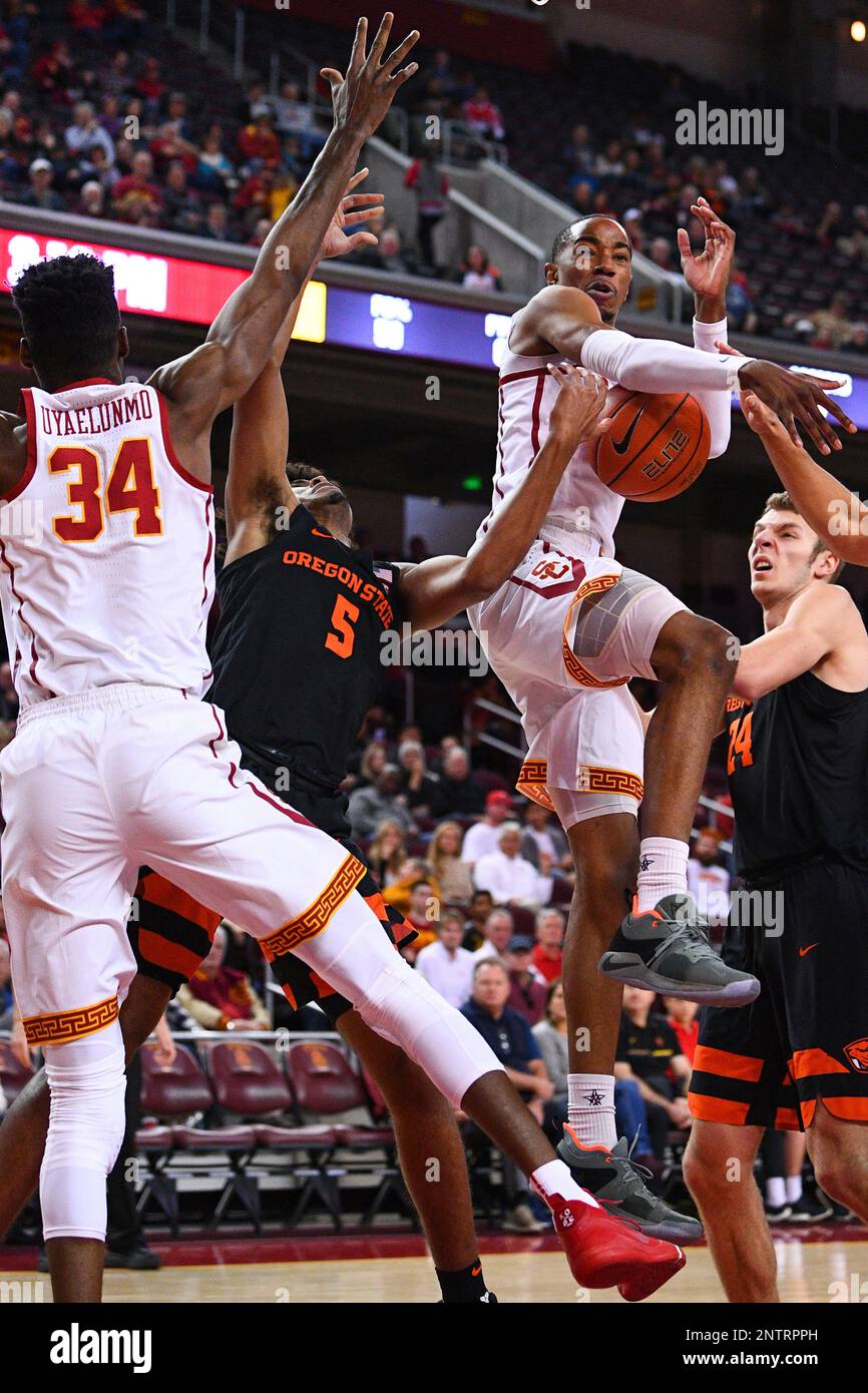 LOS ANGELES, CA - FEBRUARY 23: Oregon State guard Ethan Thompson (5 ...
