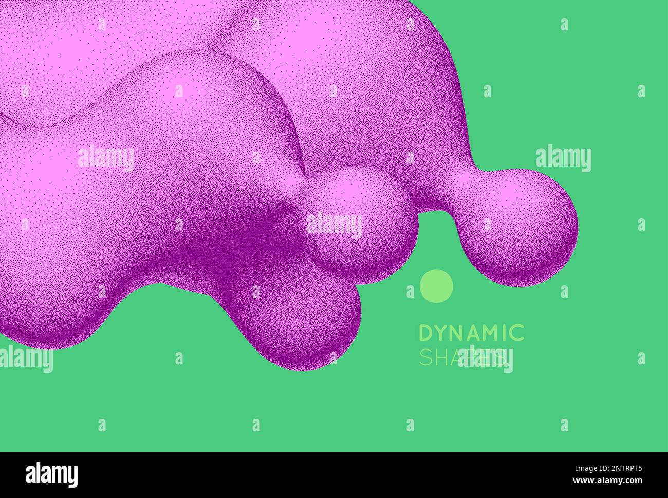 Abstract three-dimensional composition in dotwork style. Pointillism ...