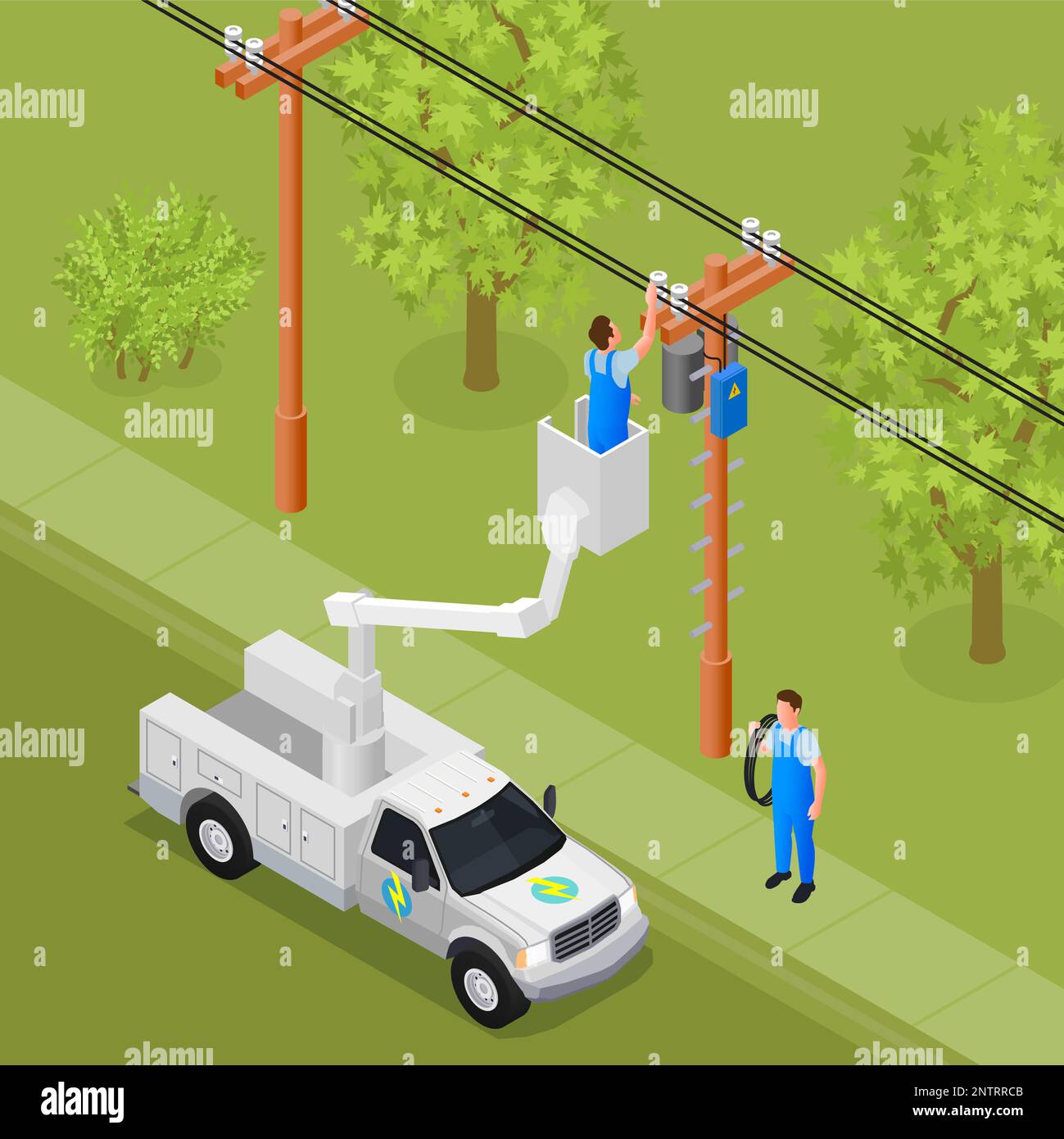 Electrical pole inspection Stock Vector Images - Alamy
