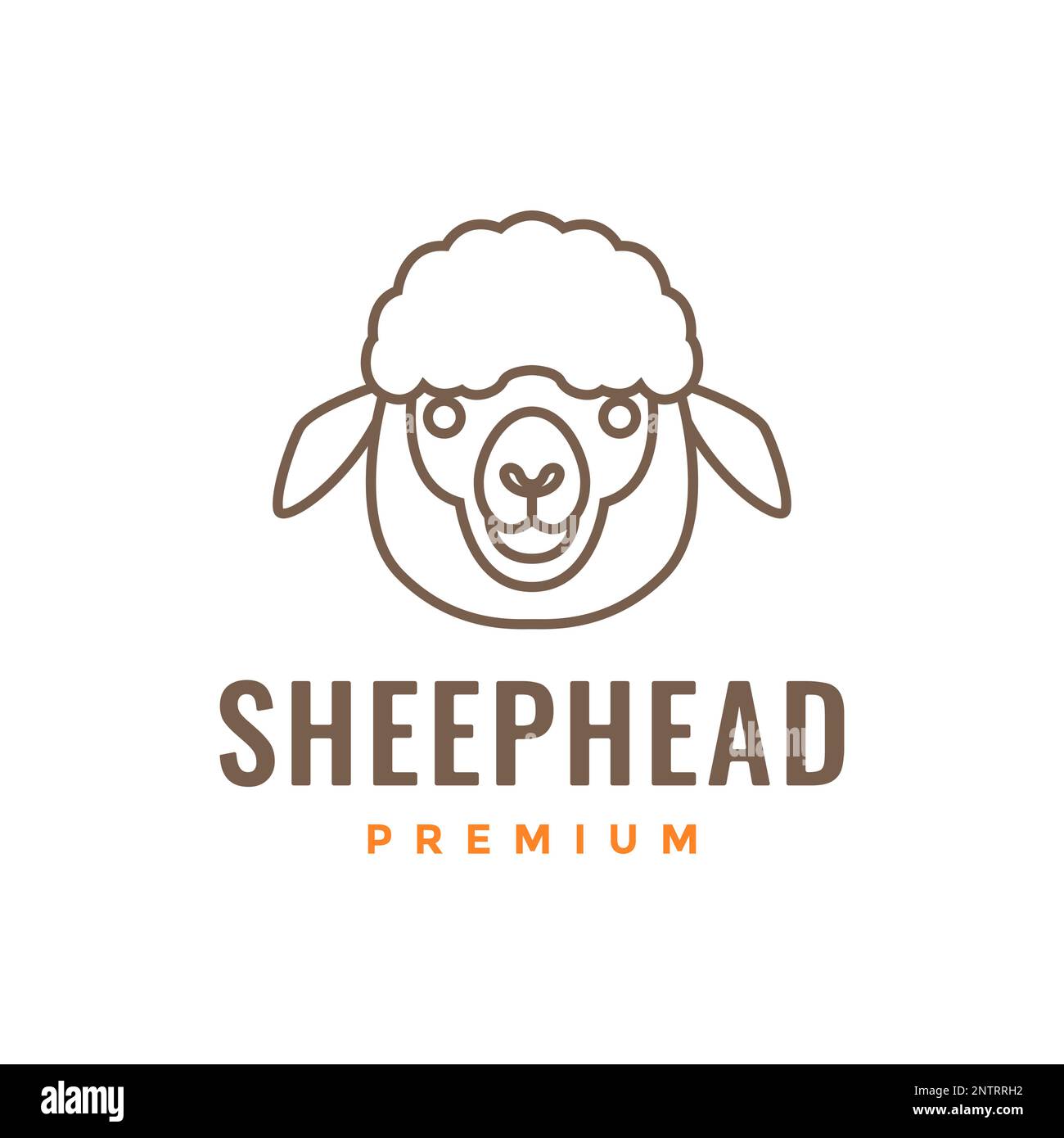 animal cattle livestock sheep head meat mascot line modern logo design ...