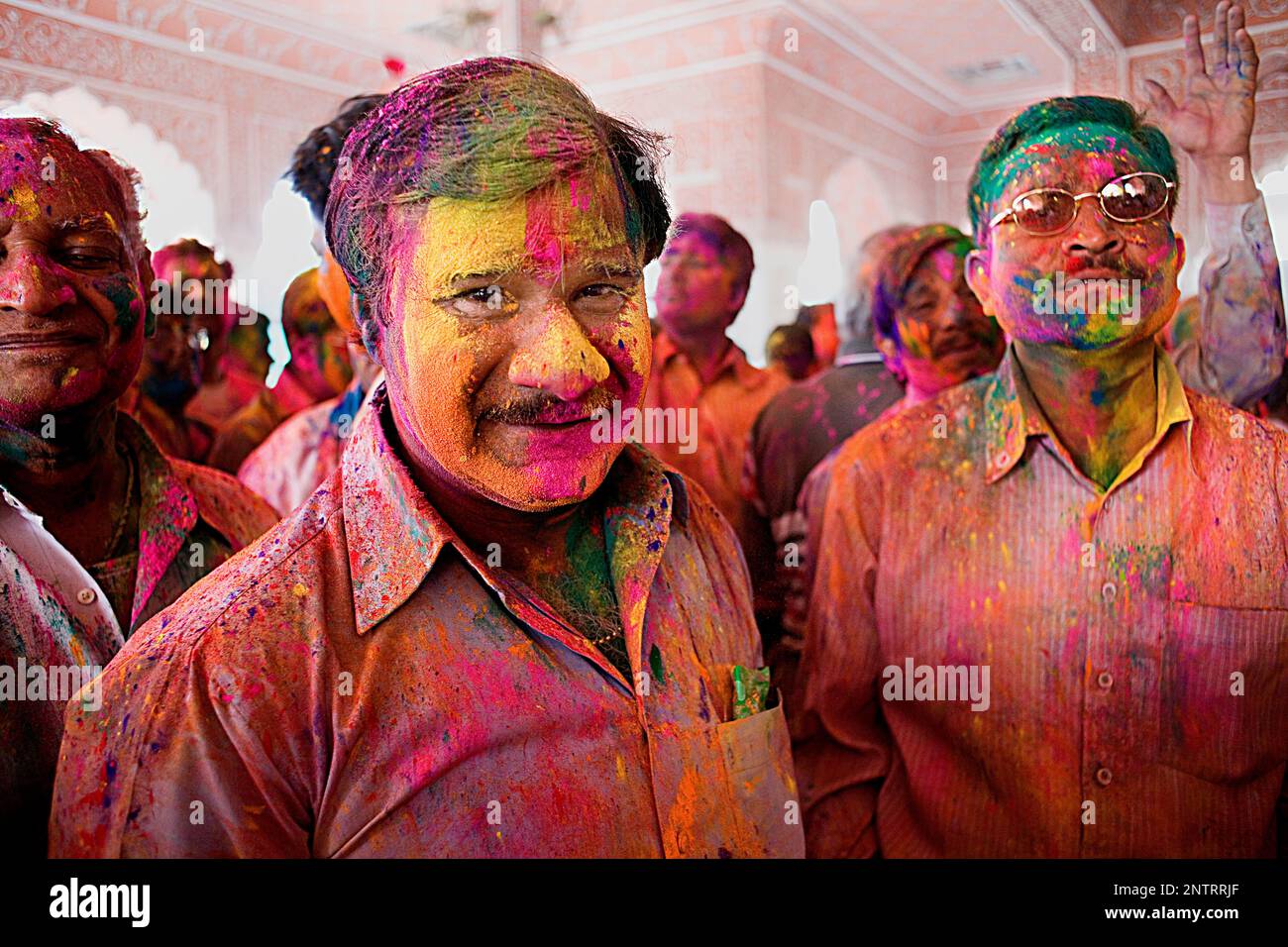 Friends celebrating the Holi spring festival to celebrate the love ...