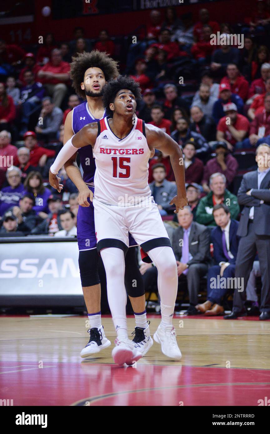 Rutgers University Scarlet Knights Center Myles Johnson (15) tries to ...