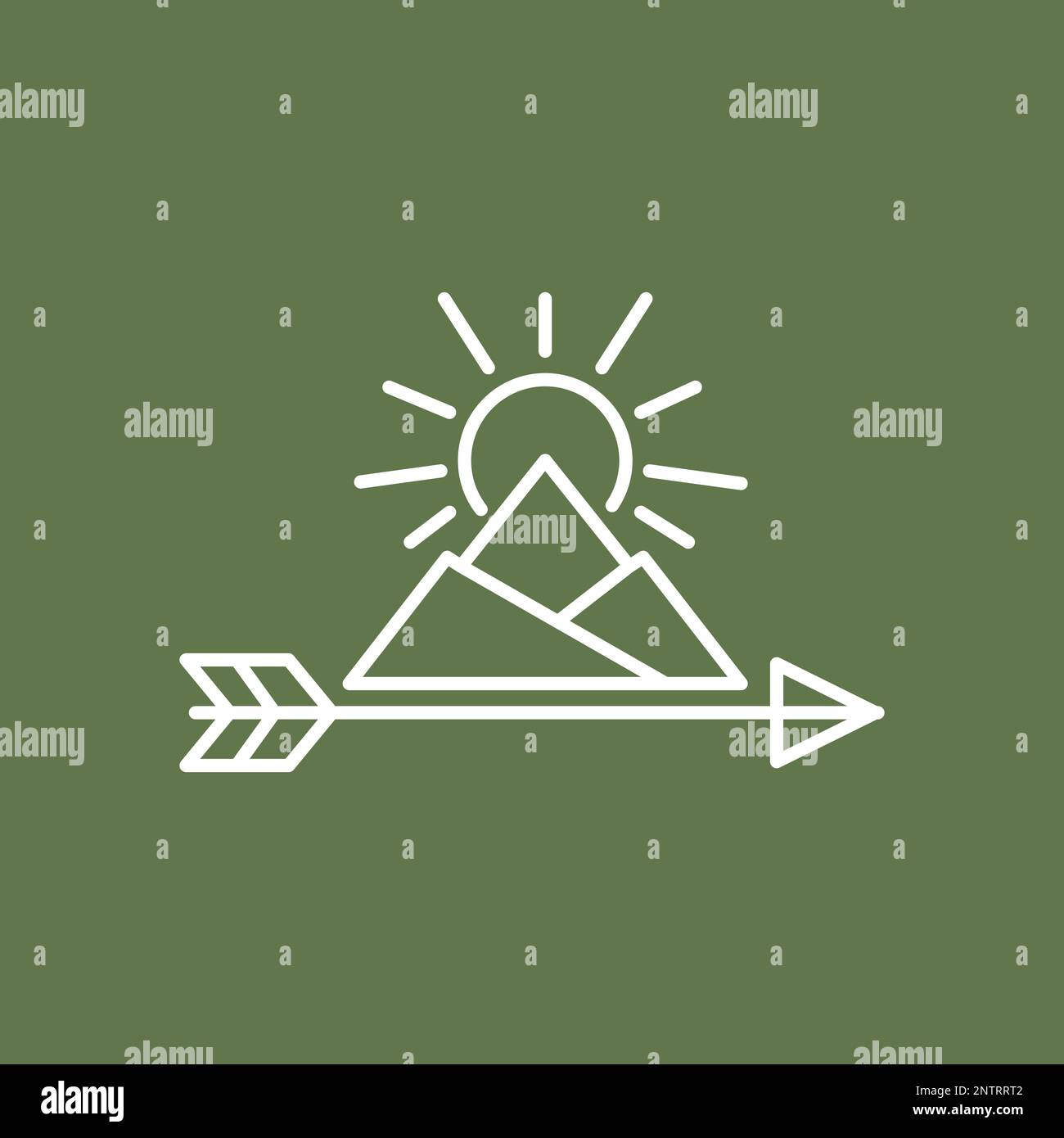 arrows compass outdoor mountain hiking sun brush minimalist line logo ...