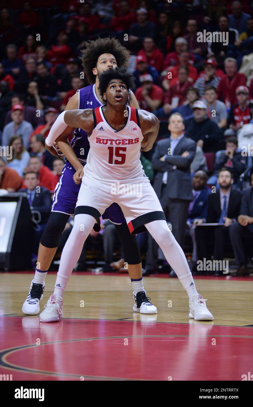 Rutgers University Scarlet Knights Center Myles Johnson (15) tries to ...