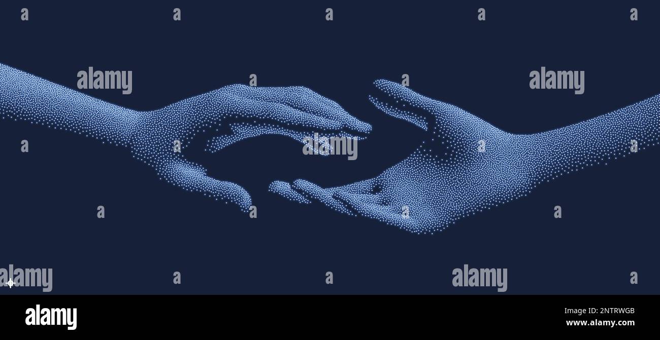 Hands reaching towards each other. Concept of human relation ...