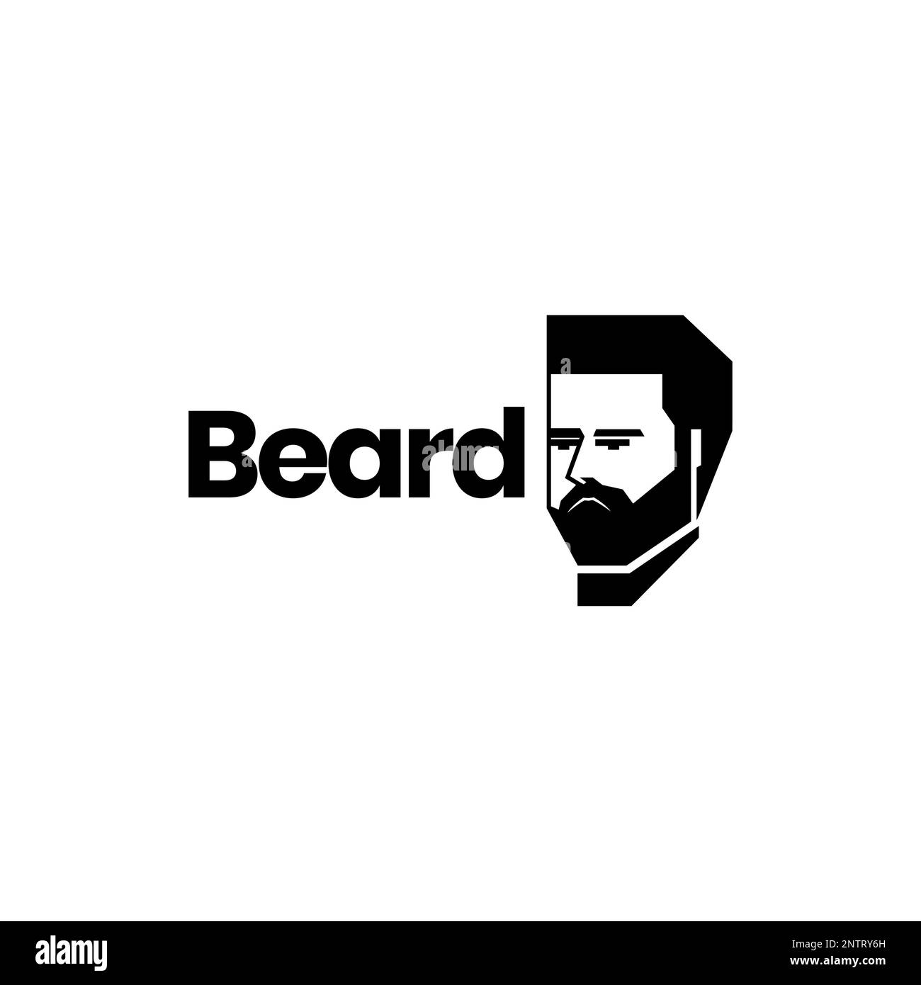 face man gentleman bearded mustache nice geometric modern logo design ...